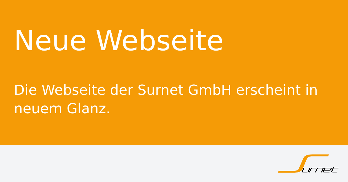 Neue Webseite | Surnet GmbH